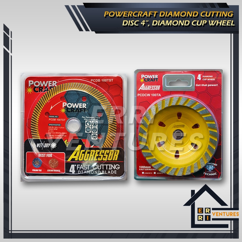 [Power Craft] Diamond Cutting Disc 4" (Super Thin), Diamond Cup wheel ...
