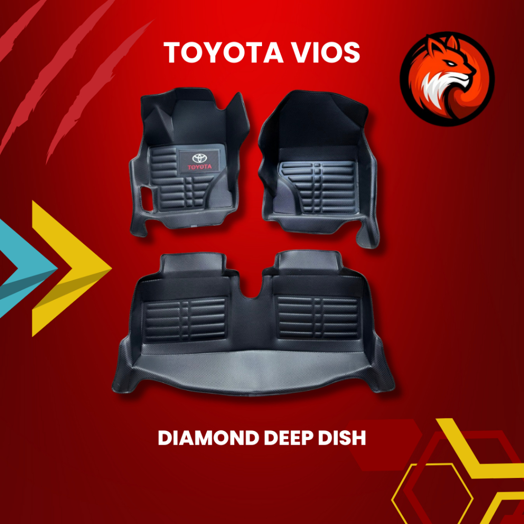 Toyota YARIS sedan / Toyota VIOS 2008-2024 Premium Diamond Deep Dish ...
