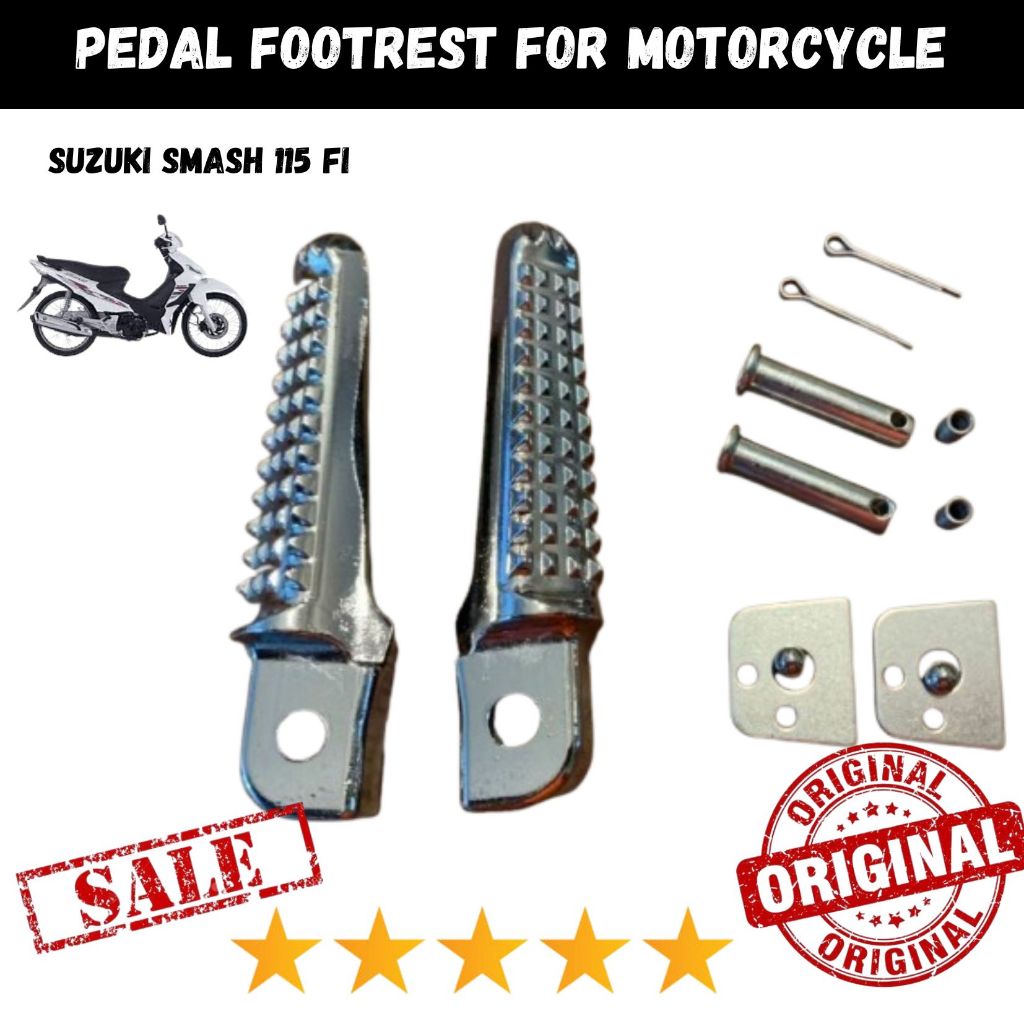 SILVER PEDAL FOOTREST for SUZUKI SMASH 115 FI with bolts for motorcycle ...