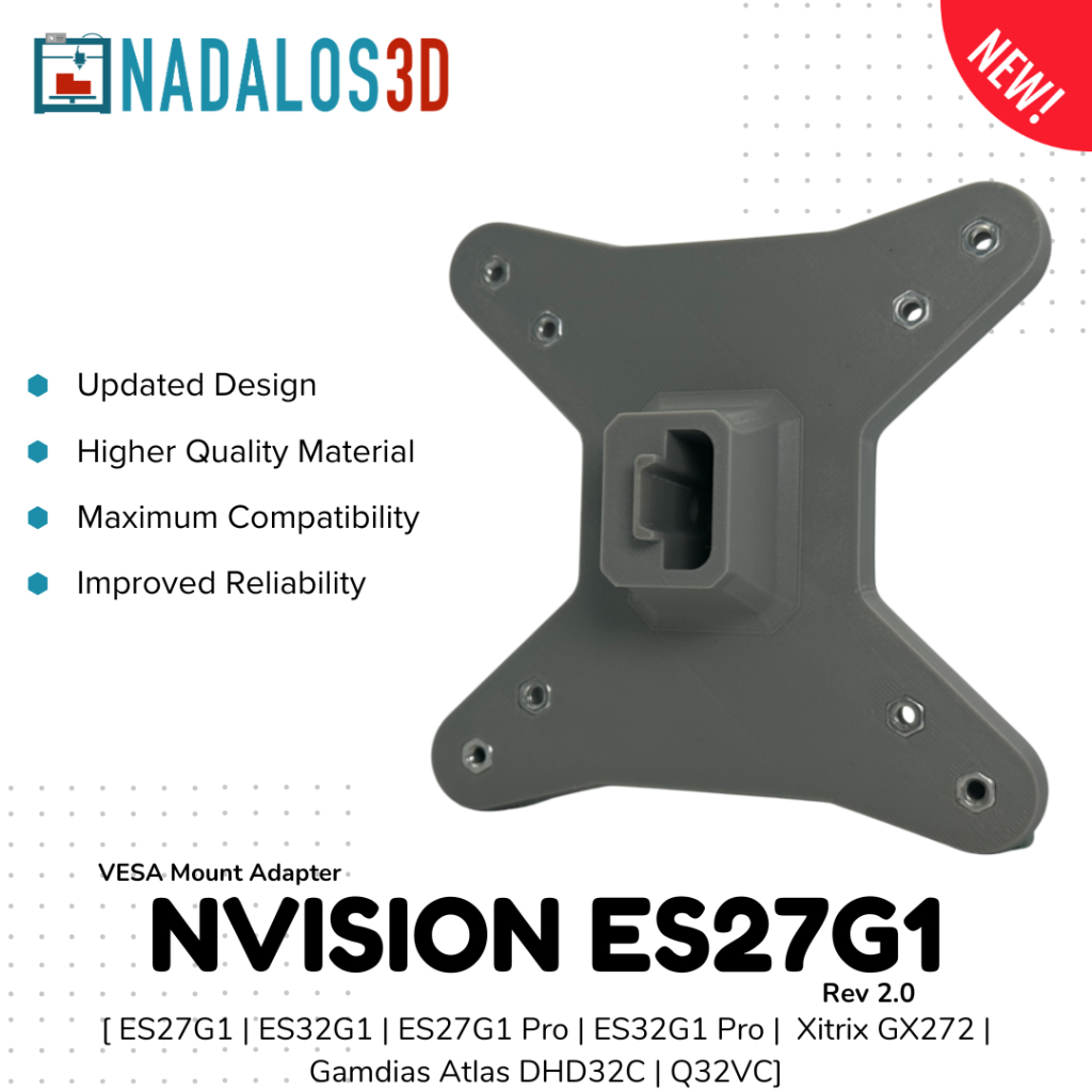 [Nadalos 3D] VESA Mount Adapter - NVision ES27G1/ ES32G1 - Gamdias ...