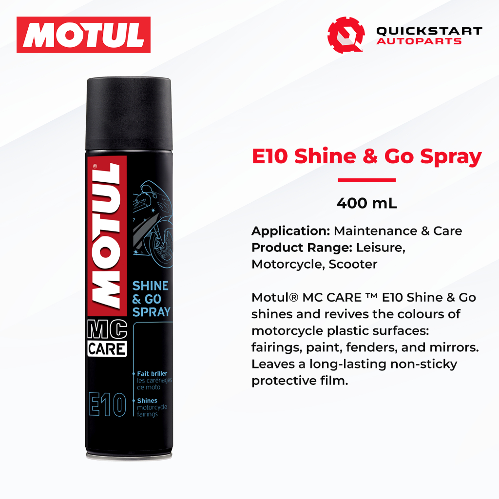 MOTUL Motorcycle CARE E10 SHINE & GO SPRAY 400ml | Shopee Philippines