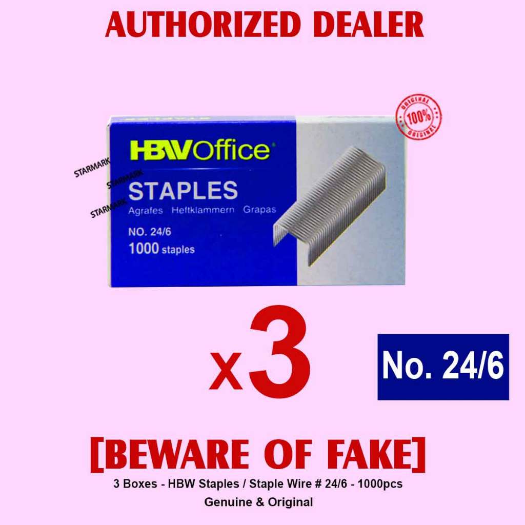 HBW Staple Wire No. 24/6 #24/6 Staples Wires Stapler Staplers 1000's ...