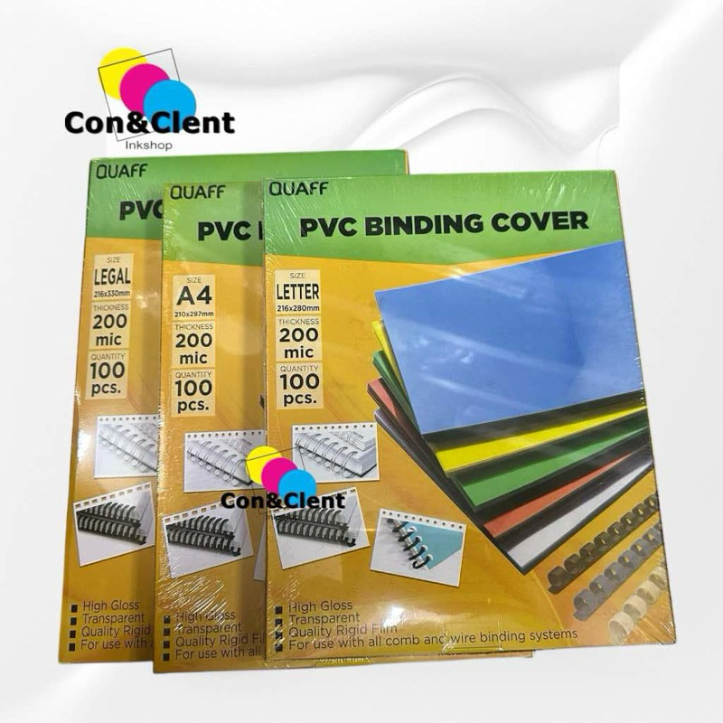 Quaff clear pvc binding cover (100 sheets/pack) Short, a4 and Long | Shopee Philippines