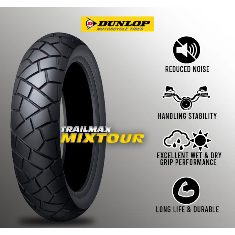 Dunlop Motorcycle Tire Trailmax Mixtour TUBELESS type 19 17 120/90x19 ...