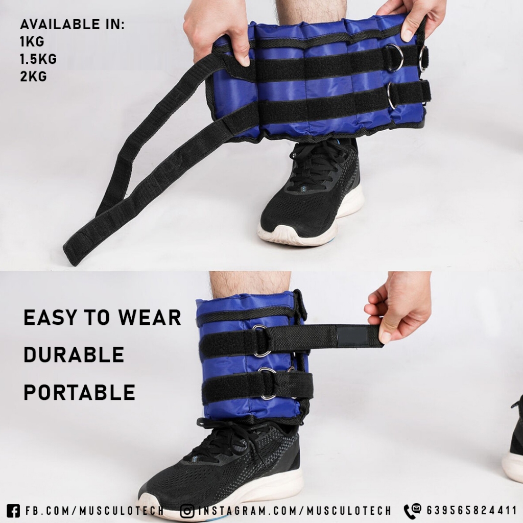 3-4KG Ankle Wrist Iron Sand Bag Weights High quality Adjustable Pair Set Leg Strap Strength ...