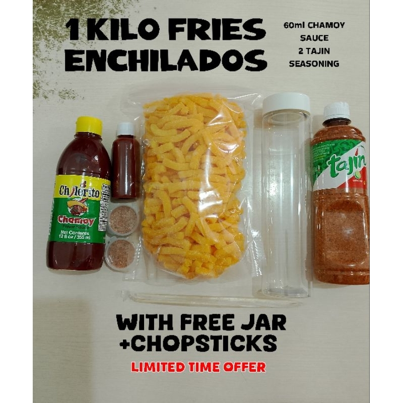 1 KILO FRIES MANGO GUMMY ENCHILADOS with 2 Chamoy sauce and 2 Tajin ...