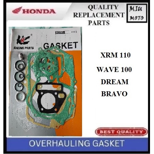 HONDA XRM 110 WAVE 100 DREAM BRAVO COMPLETE ENGINE OVERHAULING GASKETS ...