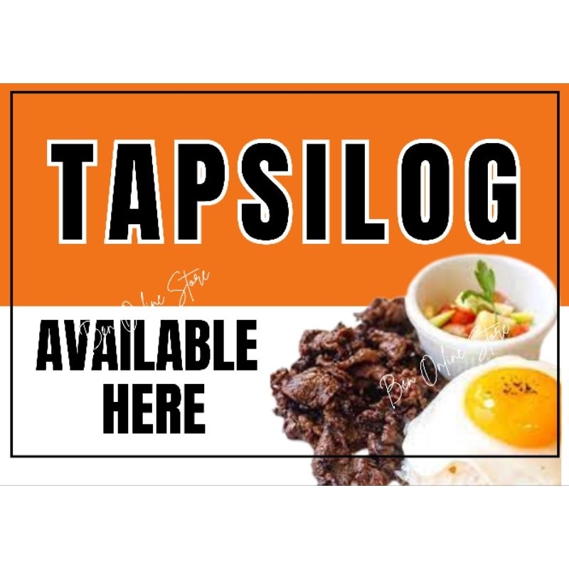 TAPSILOG SIGNAGE, STORE SIGNAGE, STORE SIGN LAMINATED/ PVC A4 ...