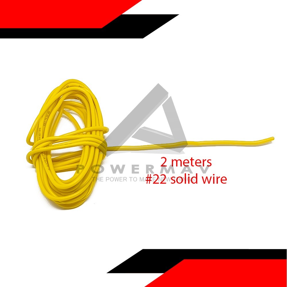 2 meters original #22 solid wire yellow pure copper cable awg #22 AWG22 ...
