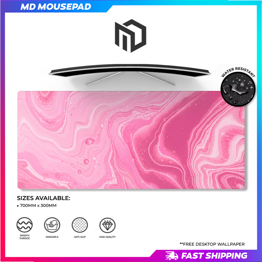 MD Mousepad | Pink Marble | Extended Large Gaming Mouse pad | Shopee ...