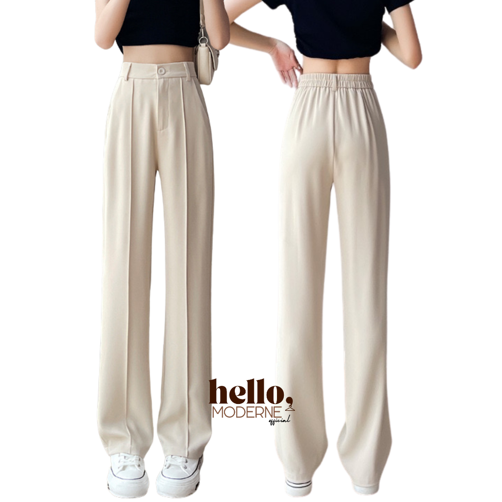 Hello Moderne High Waist Lining Waist With Front Lining and Belt Almond ...