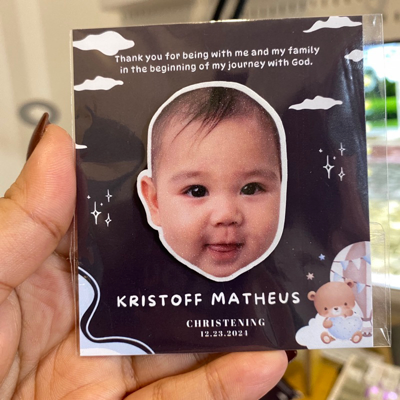 REF MAGNET Souvenir | Christening | Birthday | Wedding - Bubble Head ...