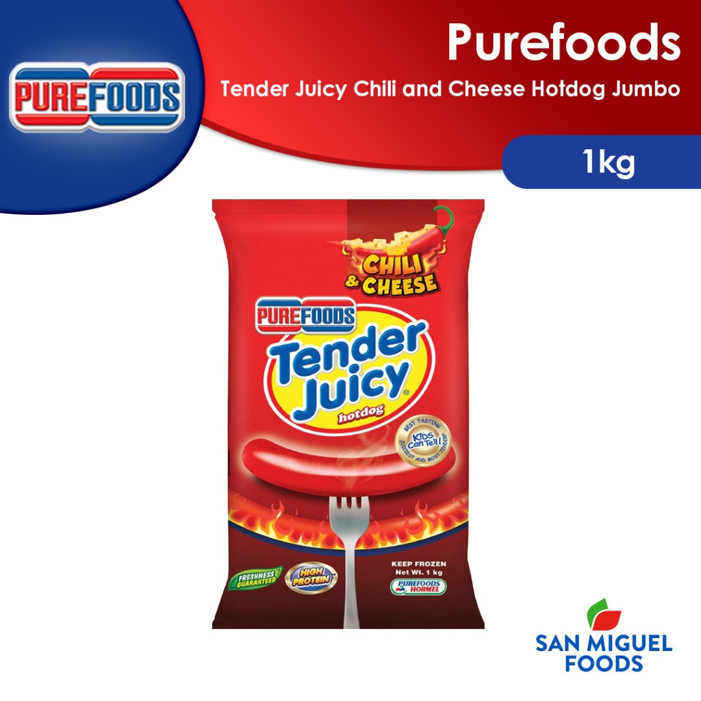 PUREFOODS Tender Juicy Chili and Cheese Hotdog Jumbo 1kg | Shopee ...