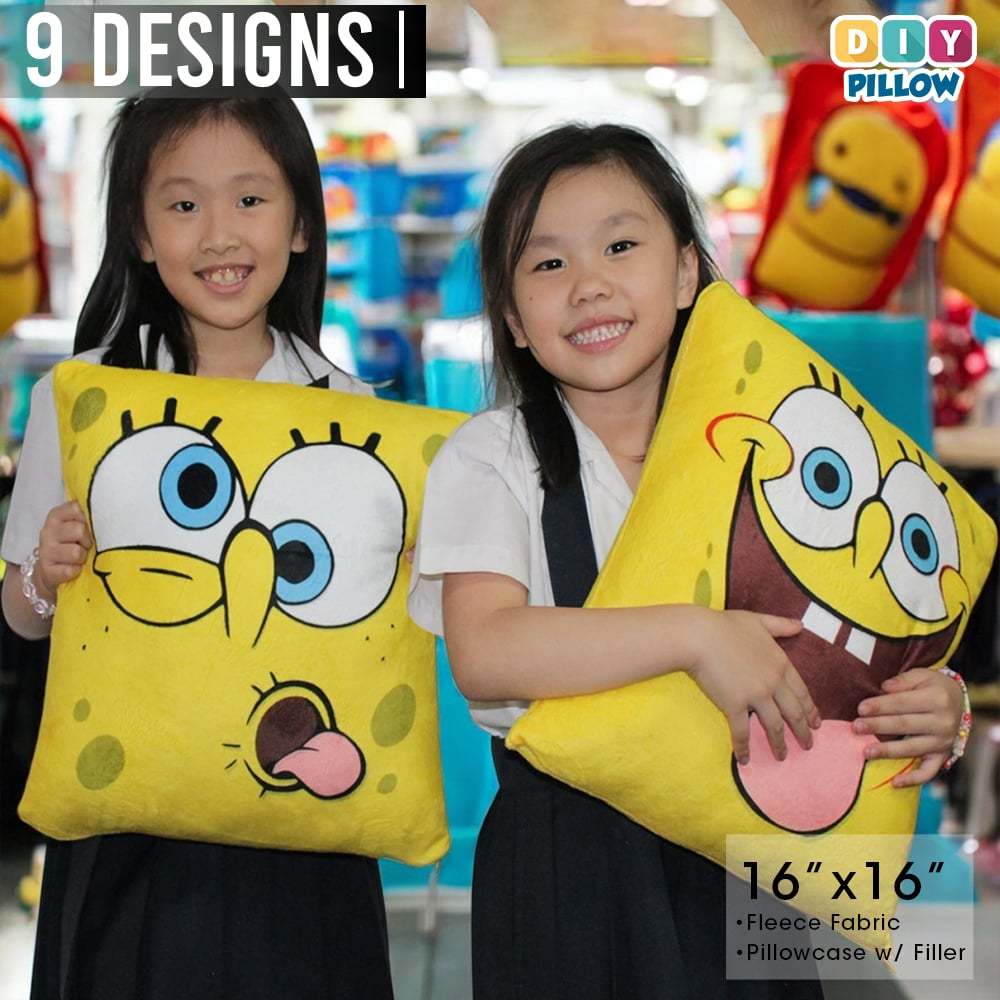DIY PILLOW 16"x16" Spongebob Cute Facial Expression Character Design ...