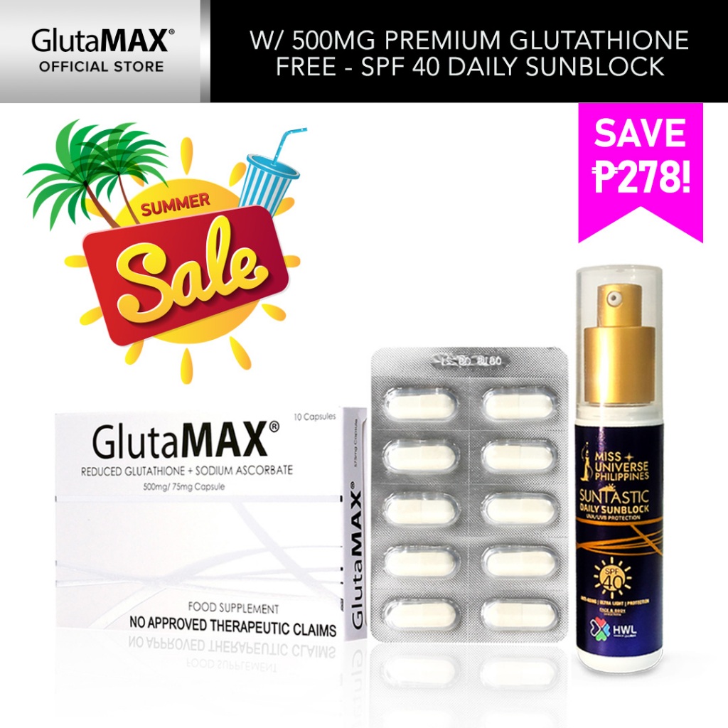 GlutaMAX Summer Pack 10 Glutathione Capsule w/ Free Miss Universe Line ...