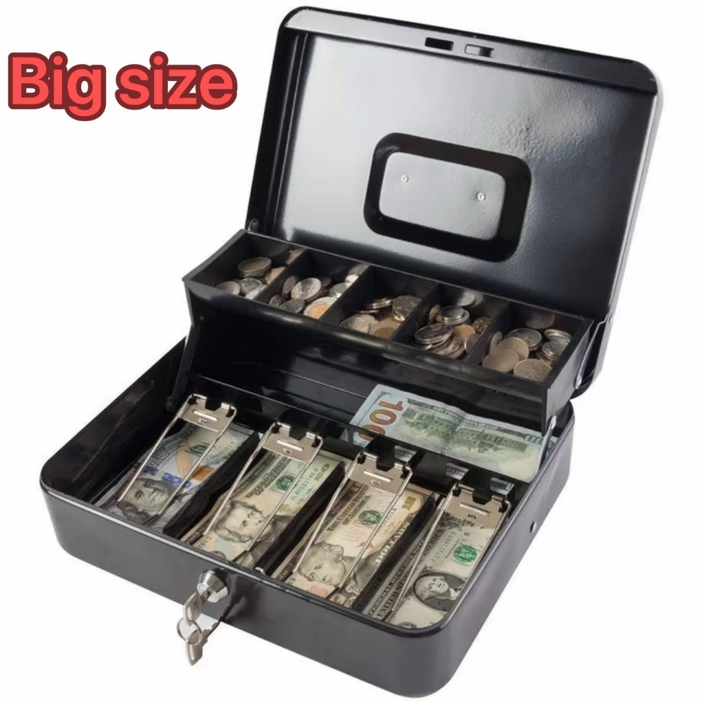 NEW! Cash Box Money Organizer Cash Box With Lock Cashier Cash Drawer ...