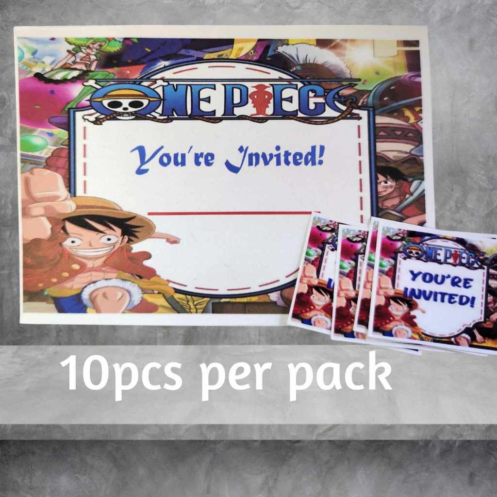 LUFFY/ONE PIECE THEME INVITATION ENVELOP W/ TAG (10pcs) PER PACK FOR ...