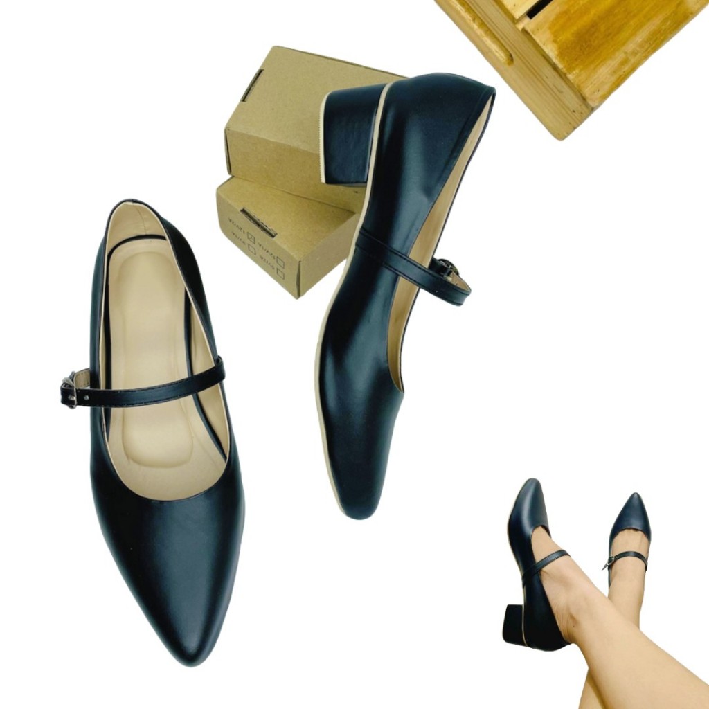Sole Meet Cindy 1.5inch Heels Pointed Toe Dollshoes Women Walking Shoes ...