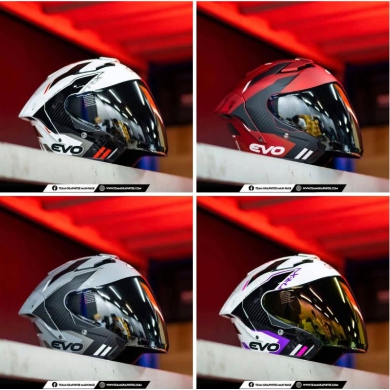 evo halfface helmet trx edition dual visor | Shopee Philippines