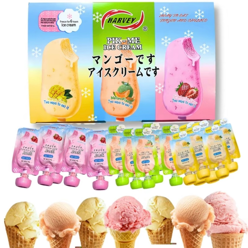12pcs/1box Pick Me Cream Iced Jelly Pudding 3 Flavor Sweet Snack ...