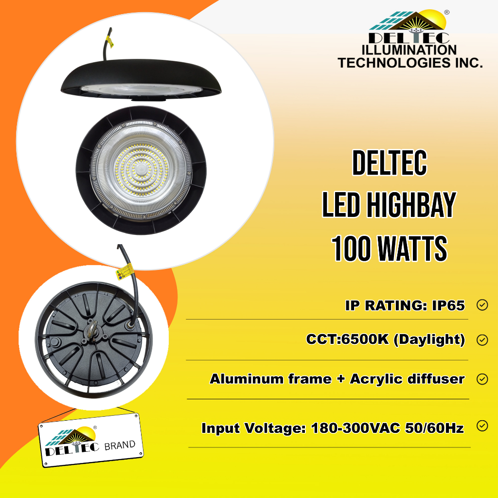 DELTEC LED High Bay 100W (13,000 Lumens) | Shopee Philippines