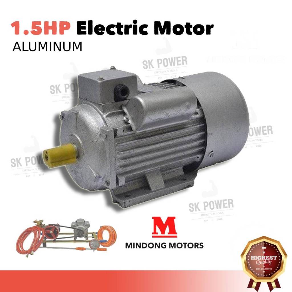 MINDONG 1.5HP Electric Motor for Car Wash Pressure Washer Aluminum Belt ...