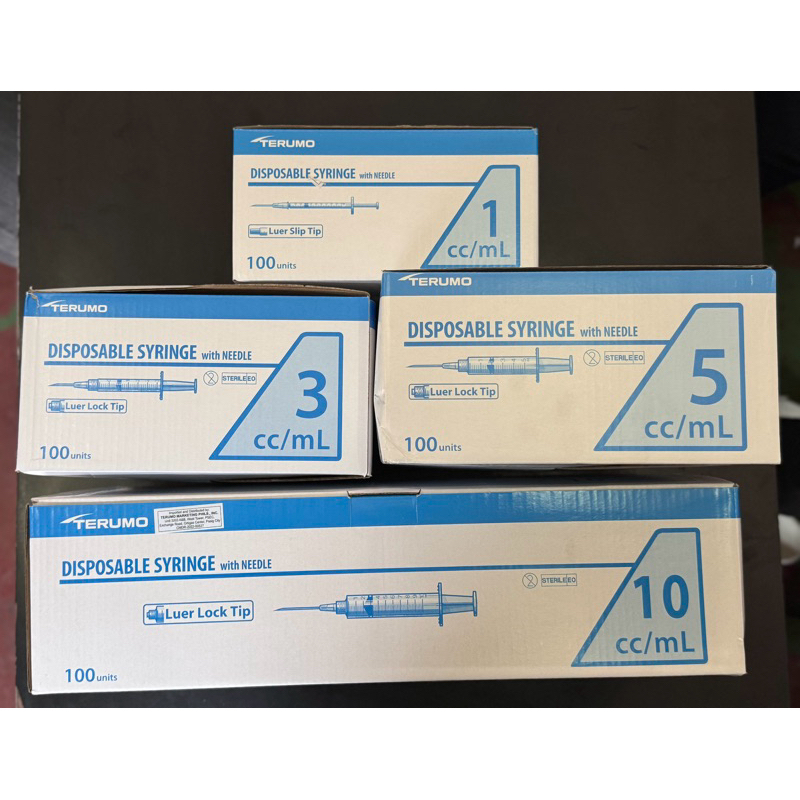 TERUMO Disposable syringe with luer lock tip 100's 3cc,5cc | Shopee Philippines
