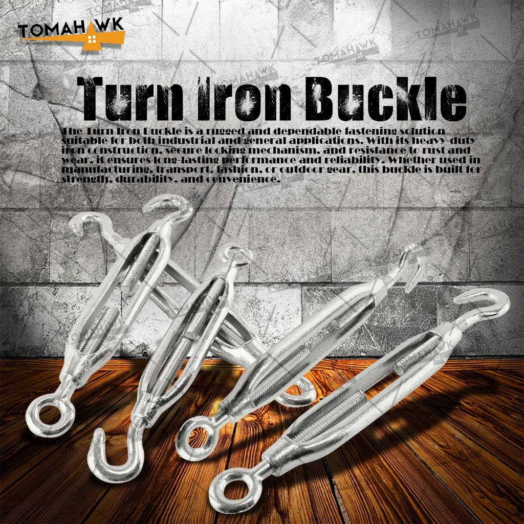 TOMAHAWK GALVANIZED TURN IRON BUCKLE (SOLD PER PCS 1/4 5/16 3/8 1/2 9/ ...