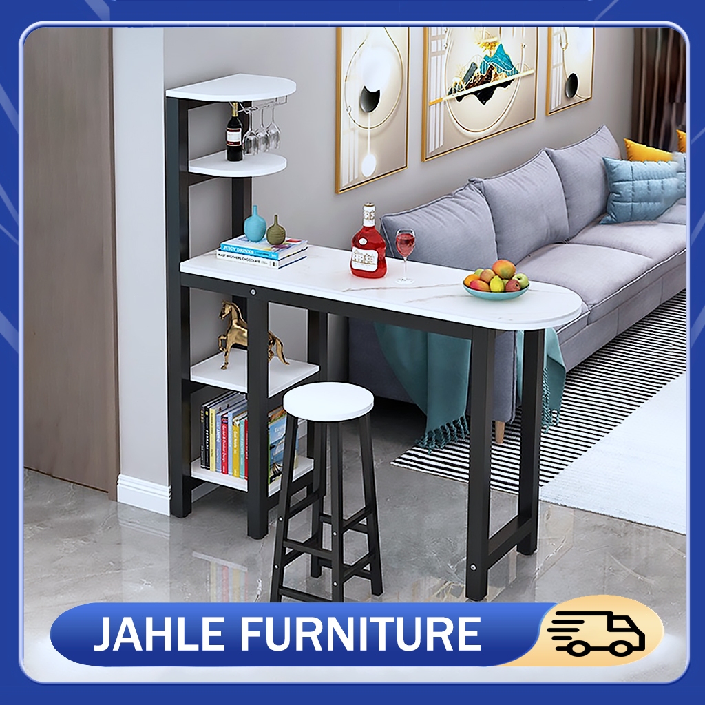(No chair)Bar table with storage rack/partition cabinet/sofa side table ...