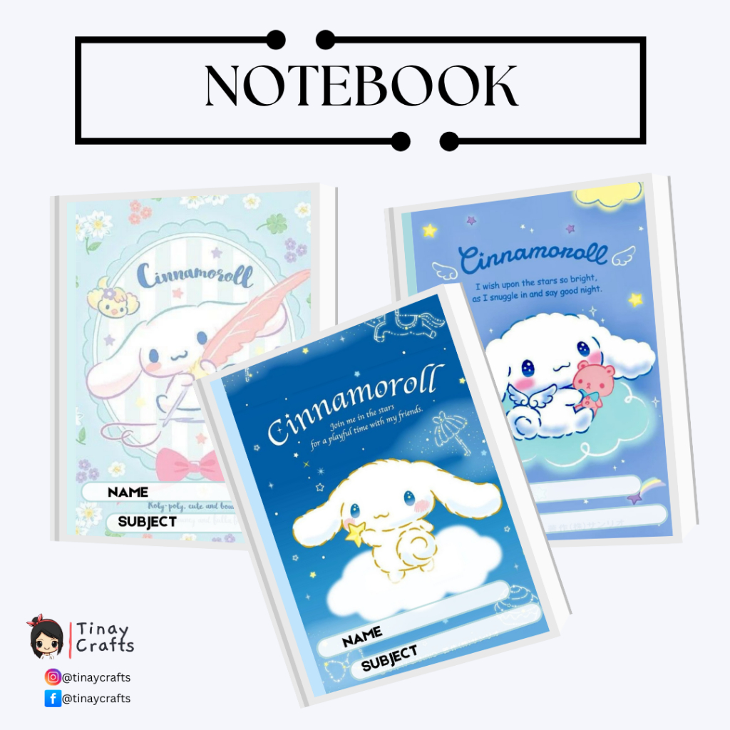 Custom Personalized Notebook –Cute, Cinnamon Roll ,Sanrio Characters ...