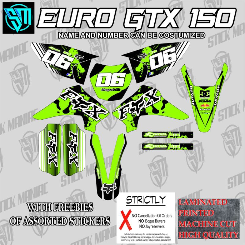 Euro gtx 150 costumized Laminated decals sticker | Shopee Philippines