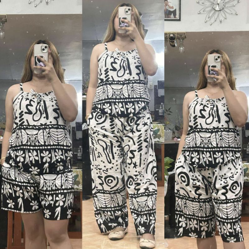 Sleeveless Summer Terno Clothing Soft Challis Fabric | Shopee Philippines