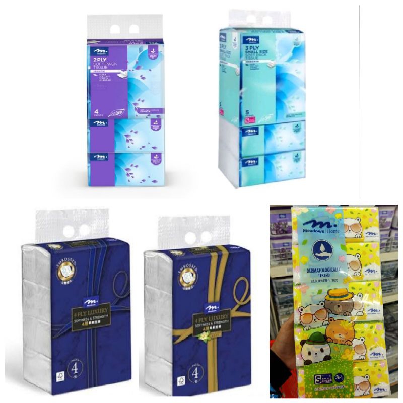 Meadows Small Size Soft Pack Facial Tissue | Shopee Philippines