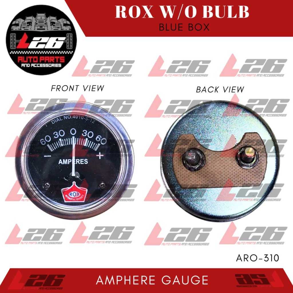 ROX AMPHERE GAUGE WITHOUT bulb FOR JEEPNEY TRUCK JEEP CAR UNIVERSAL ARO ...