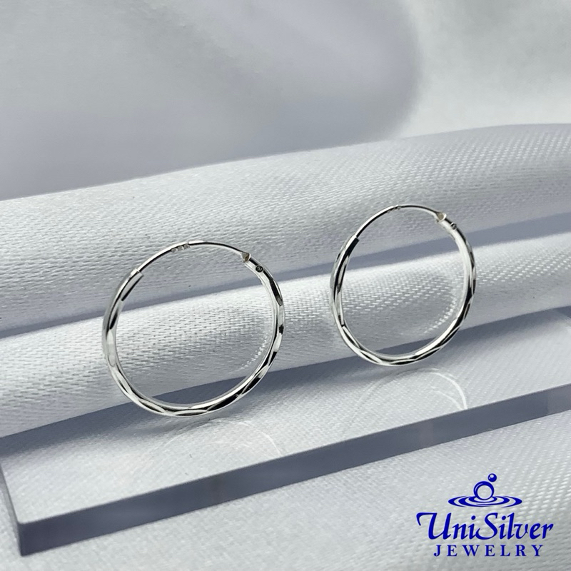 Unisilver 925 Sterling Silver 16MM Slim Hoop Earrings (LE1185-2001 ...