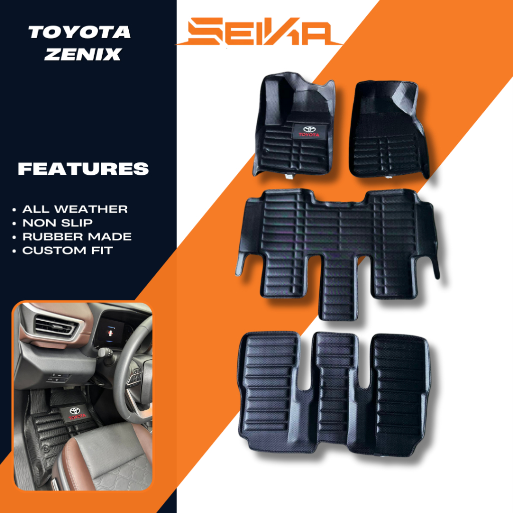 Toyota Innova Zenix Hybrid car mat 2023-2025, Premium Diamond Deep Dish ...