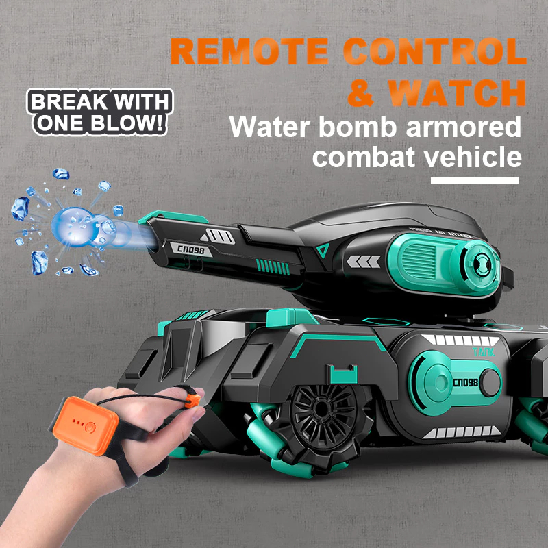 RC Car Big Size 4WD Tank RC Toy Water Bomb Shooting Competitive Gesture ...
