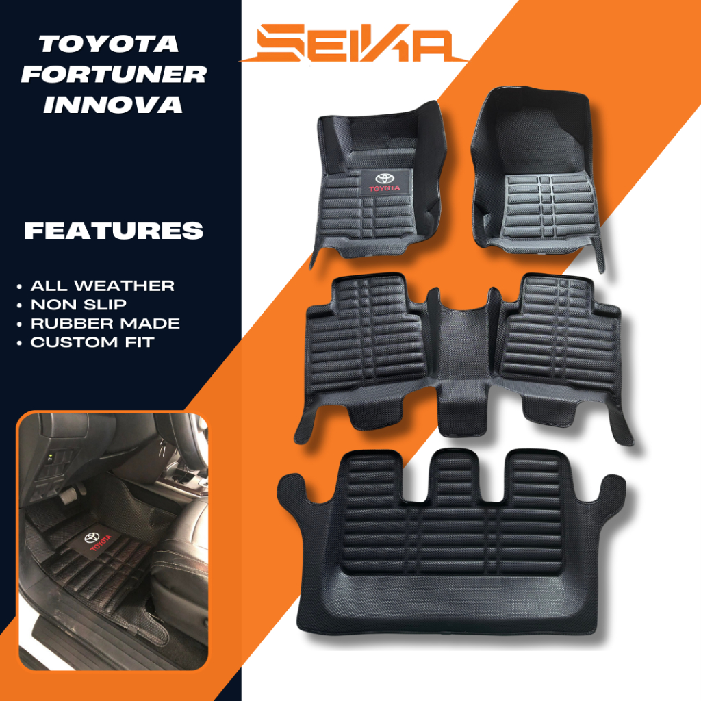 Toyota Fortuner car mat 2016-2025, floor mat, car matting, toyota car ...