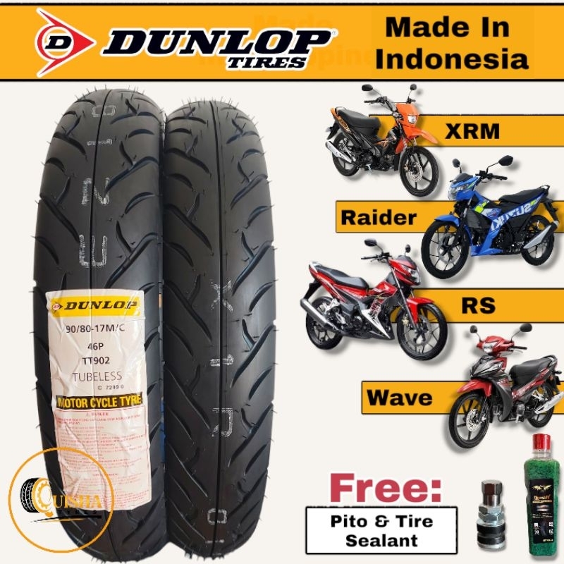 DUNLOP TT902 size 17 Tubeless Tires (Free Pito & Tire Sealant) | Shopee ...