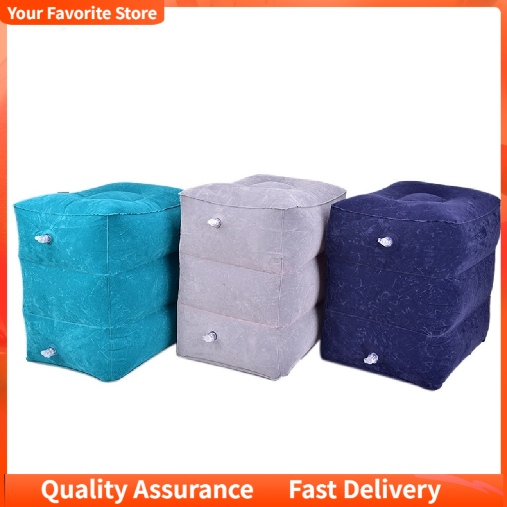 Inflatable Portable Travel Footrest Pillow Plane Train Kids Bed Foot ...