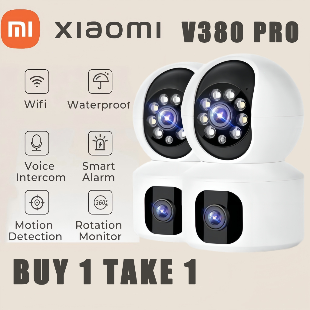 BUY 1 TAKE 1 V380 PRO CCTV Camera Dual Lens Wireless Night Vision Two-Way Audio 360 Auto ...