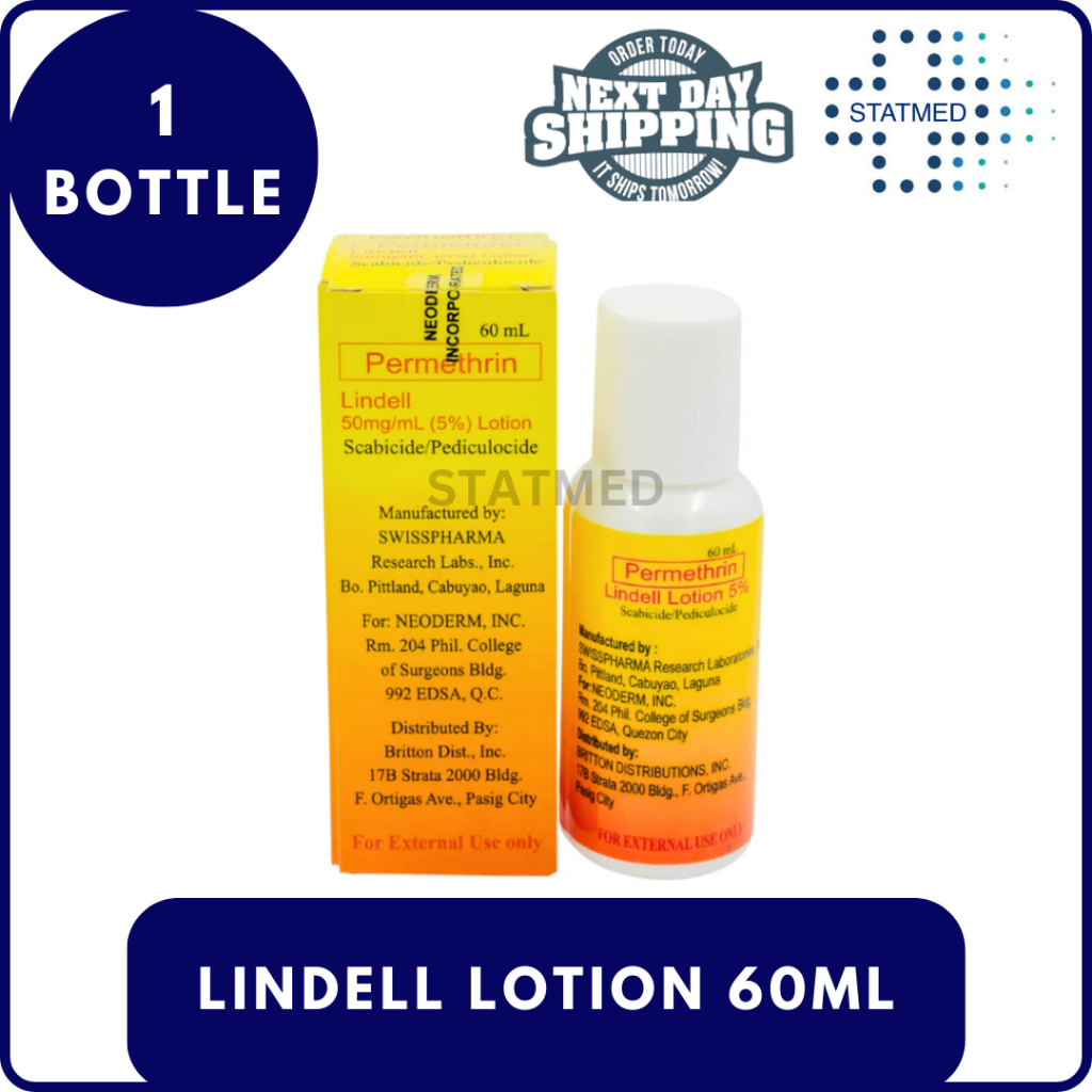 Lindell Permethrin Lotion 30 & 60mL for Scabies Kuto Galis l 1 Bottle ...