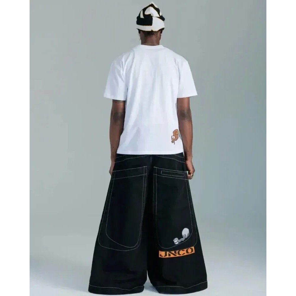 YK Jeans Streetwear Big Pocket Oversized Pants Hip Hop Letter Graphic ...