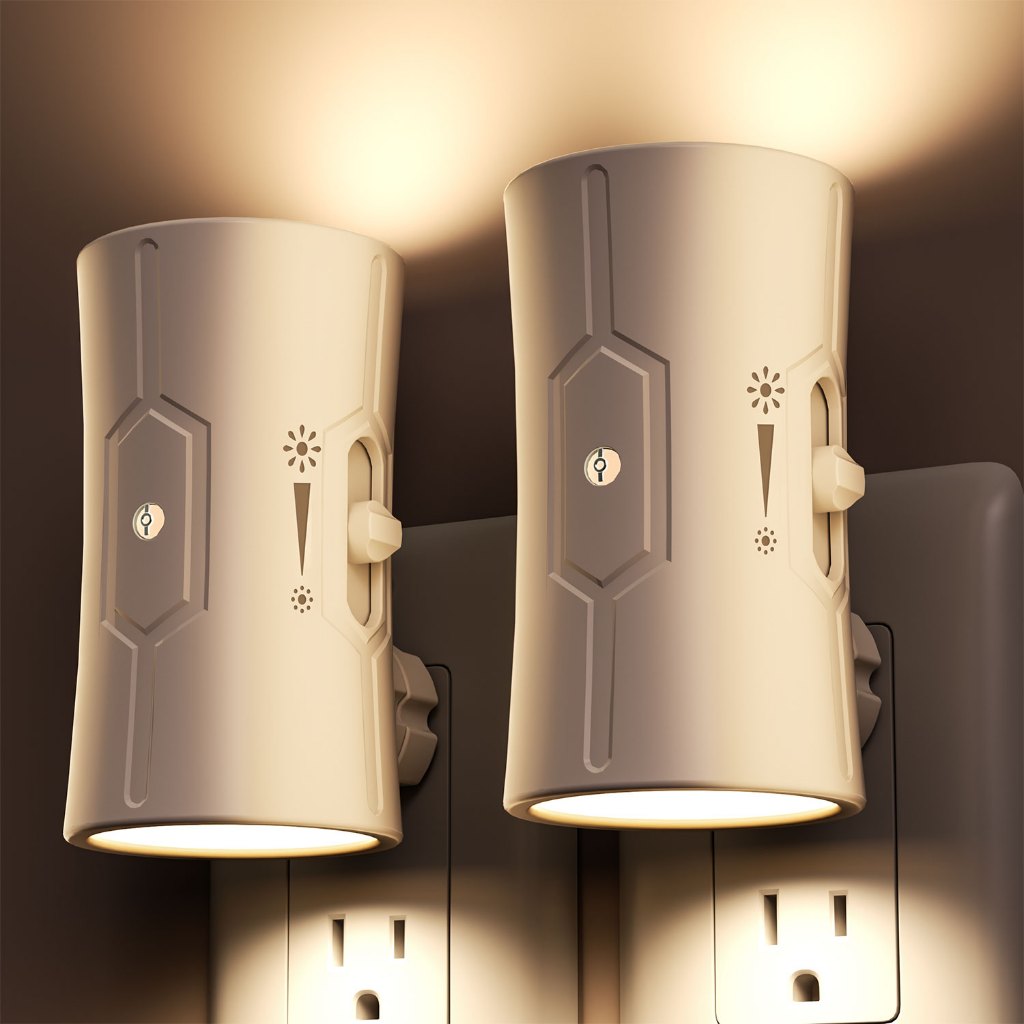 2PCS LED Night Lights Plug Into Wall 0-100LM Adjustable Brightness ...