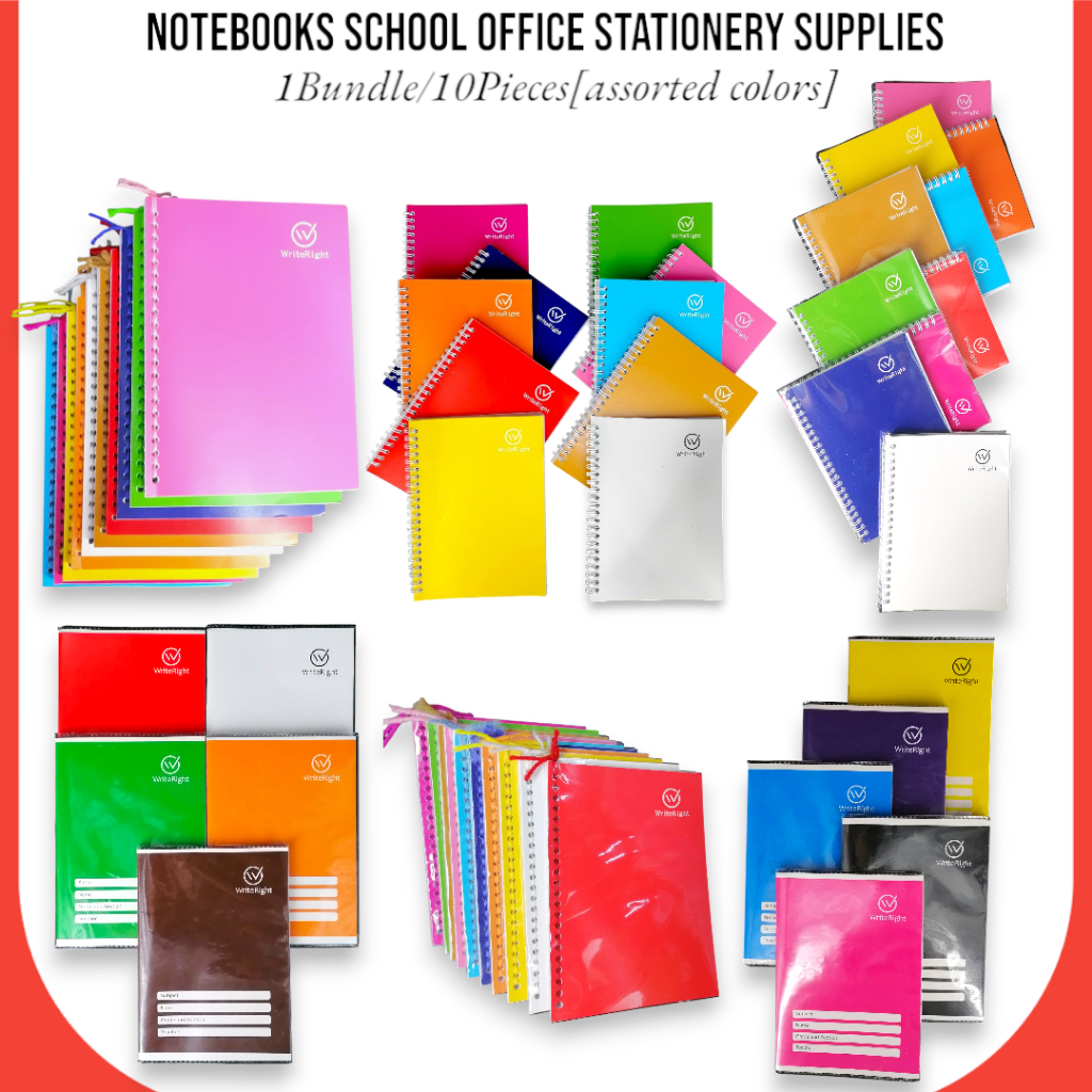 10PCS/BUNDLE NOTEBOOKS 80Sheets 145x200mm 10Color/Assorted School ...