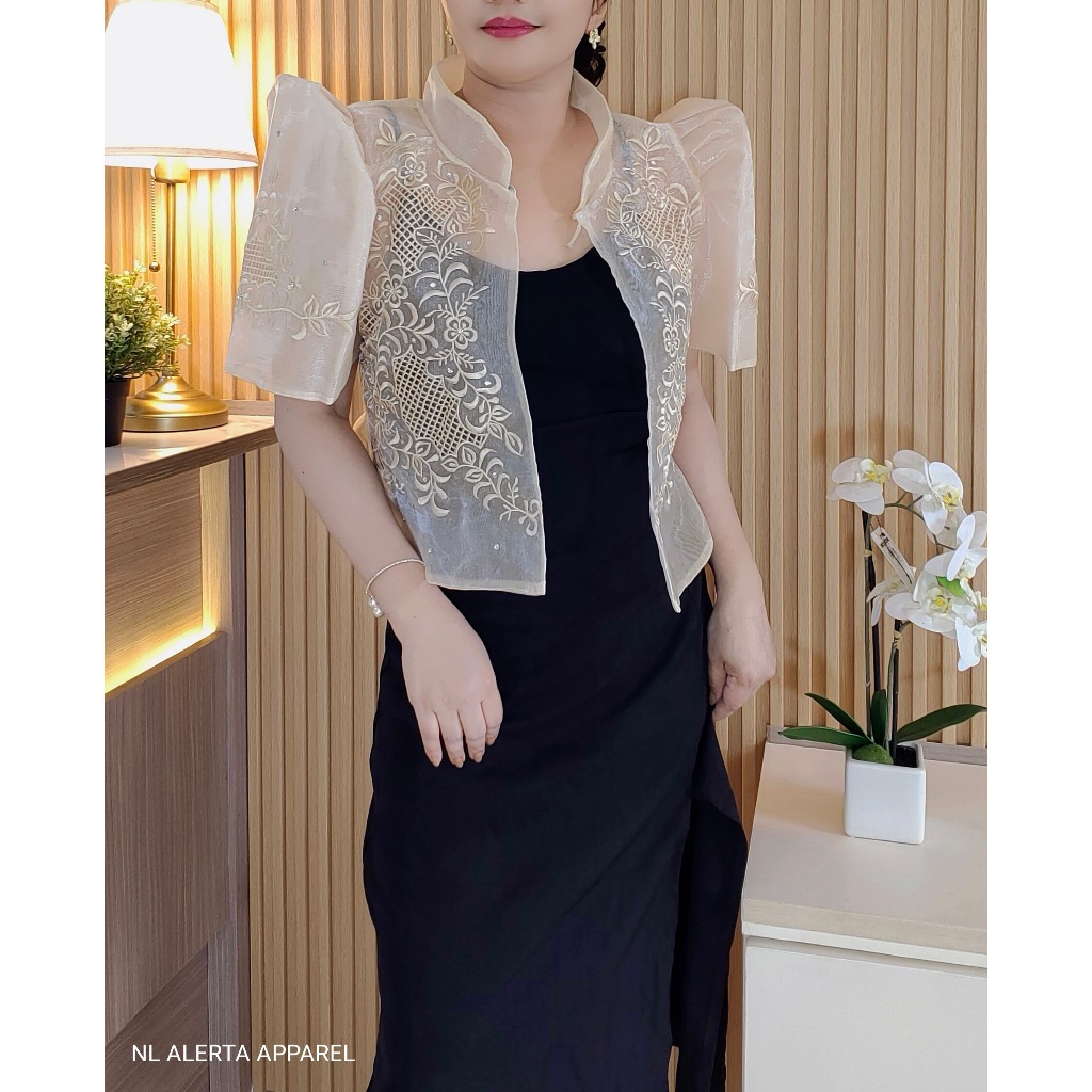 MODERN FILIPINIANA CRINOLINE MESTIZA BOLERO FOR WOMEN | Shopee Philippines