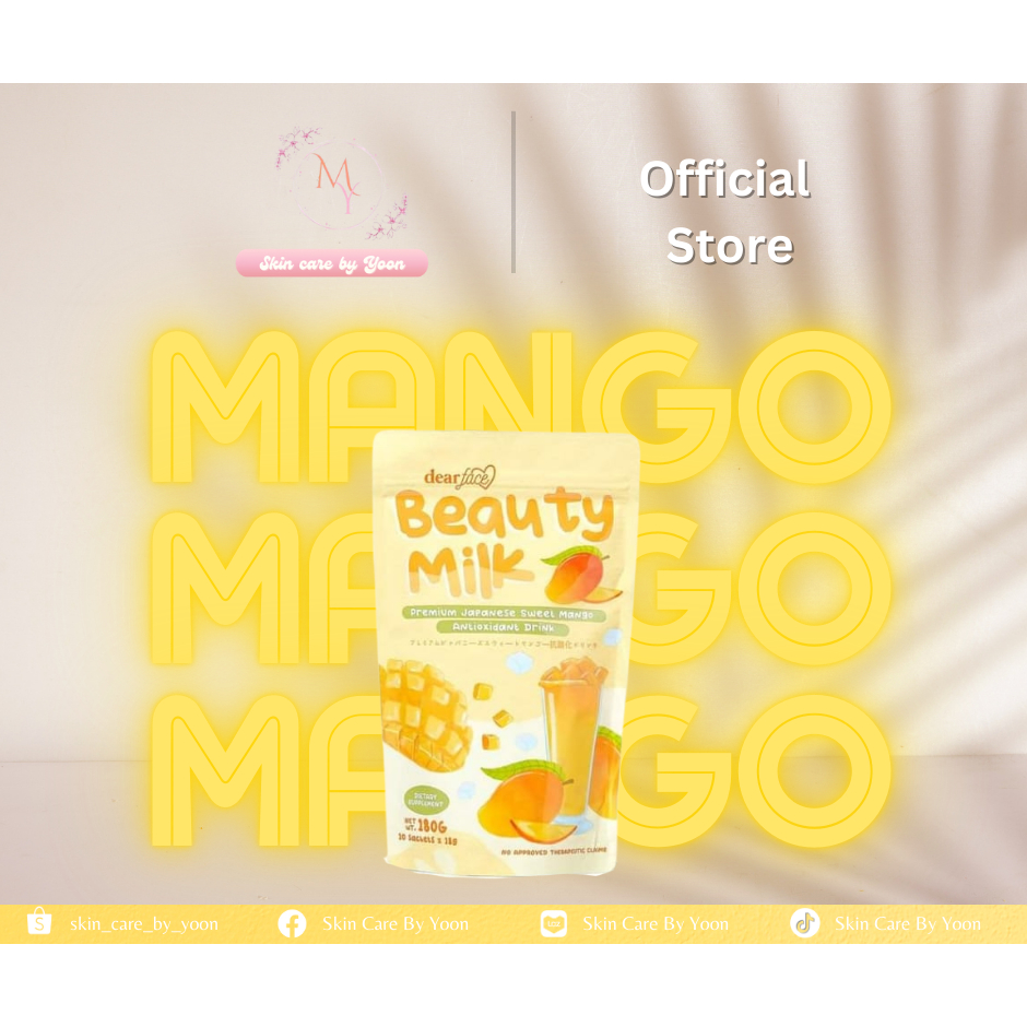 DEAR FACE BEAUTY MILK IN MANGO FLAVOR 180g 10sachet | Shopee Philippines