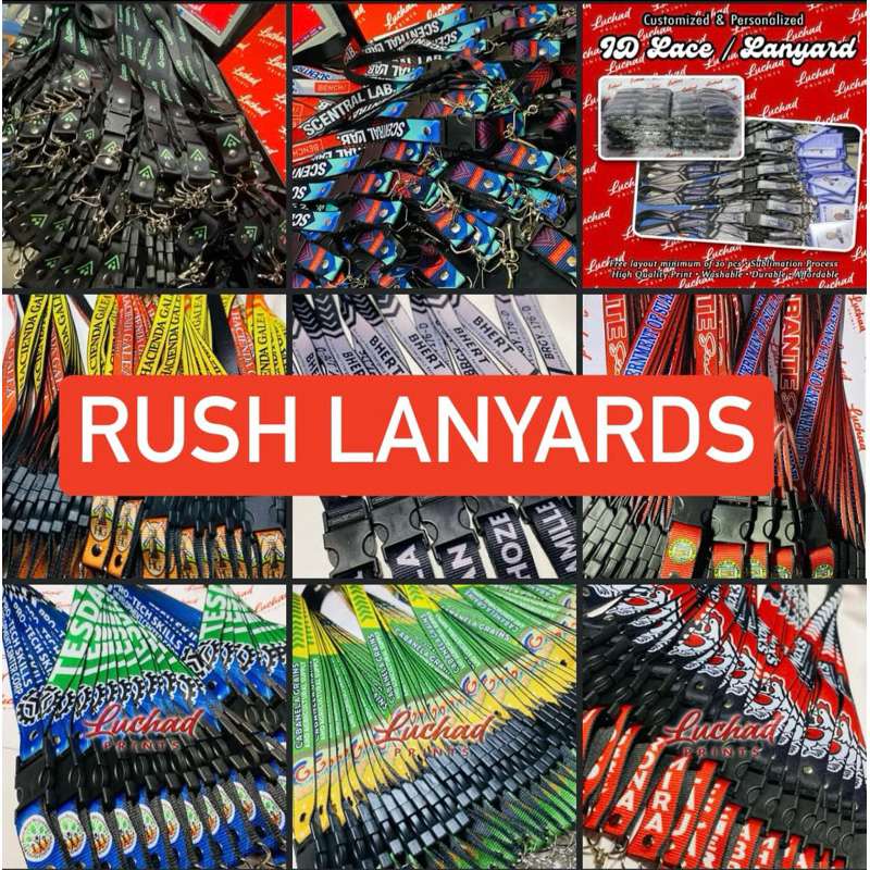 RUSH Customized Lanyard - FREE LAYOUT - Minimum of 7 pcs | Shopee ...