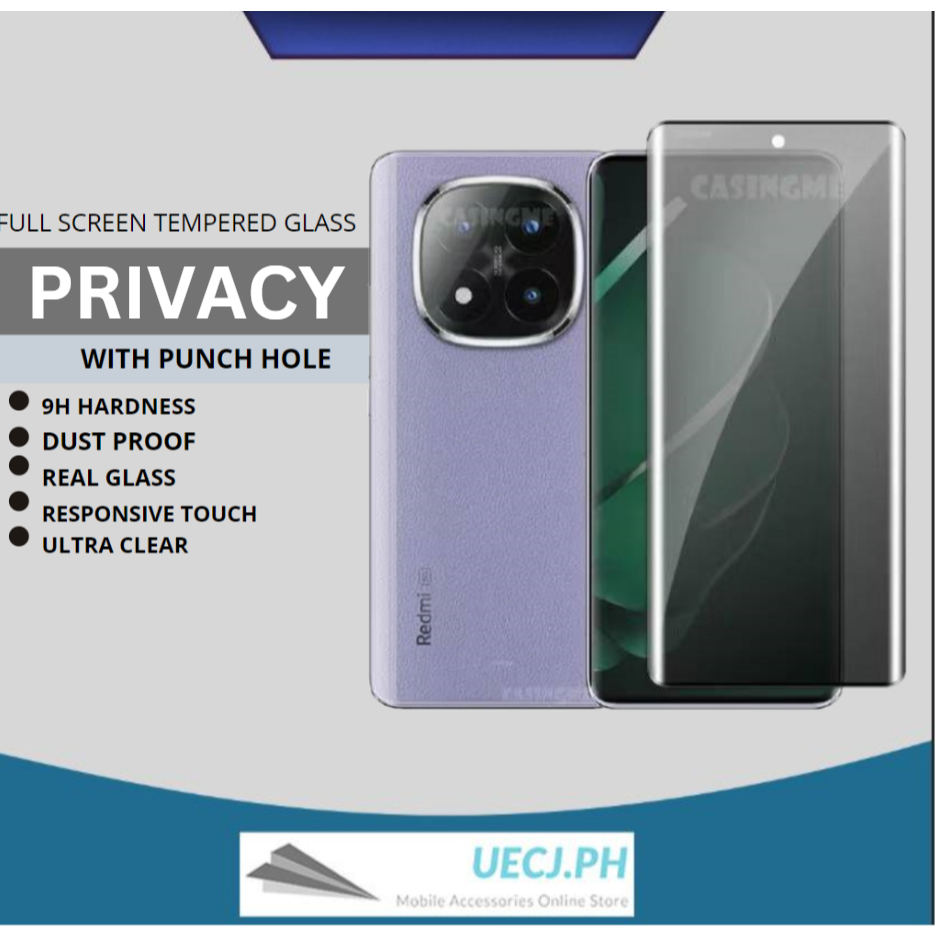 XIAOMI REDMI NOTE 14 PRO 5G PLUS PRIVACY Full Tempered Glass Curved ...