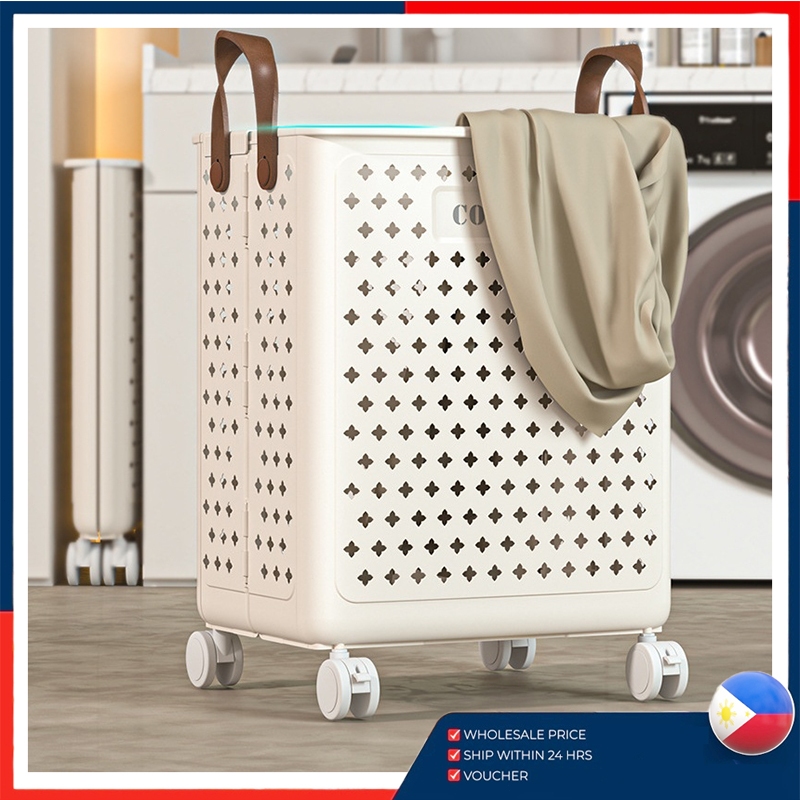 Foldable Laundry Basket With Wheel Multi-Function Household Dirty ...